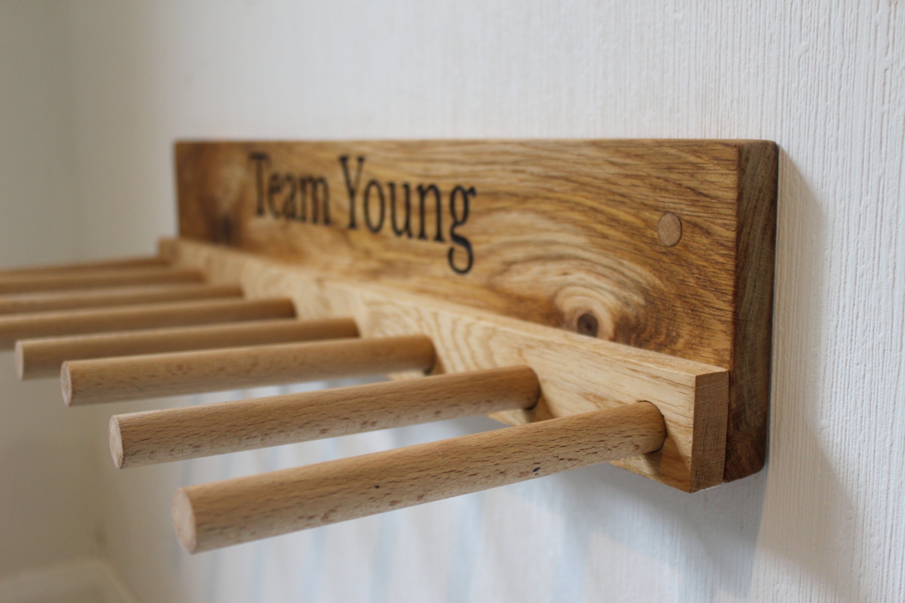 Family Wooden Engraved Boot Floor Rack | Grain Designs