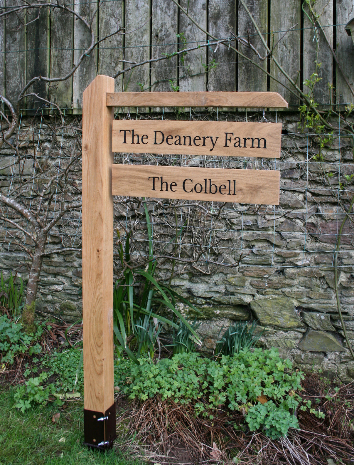 Engraved Two Tier Hanging Signpost | Grain Designs