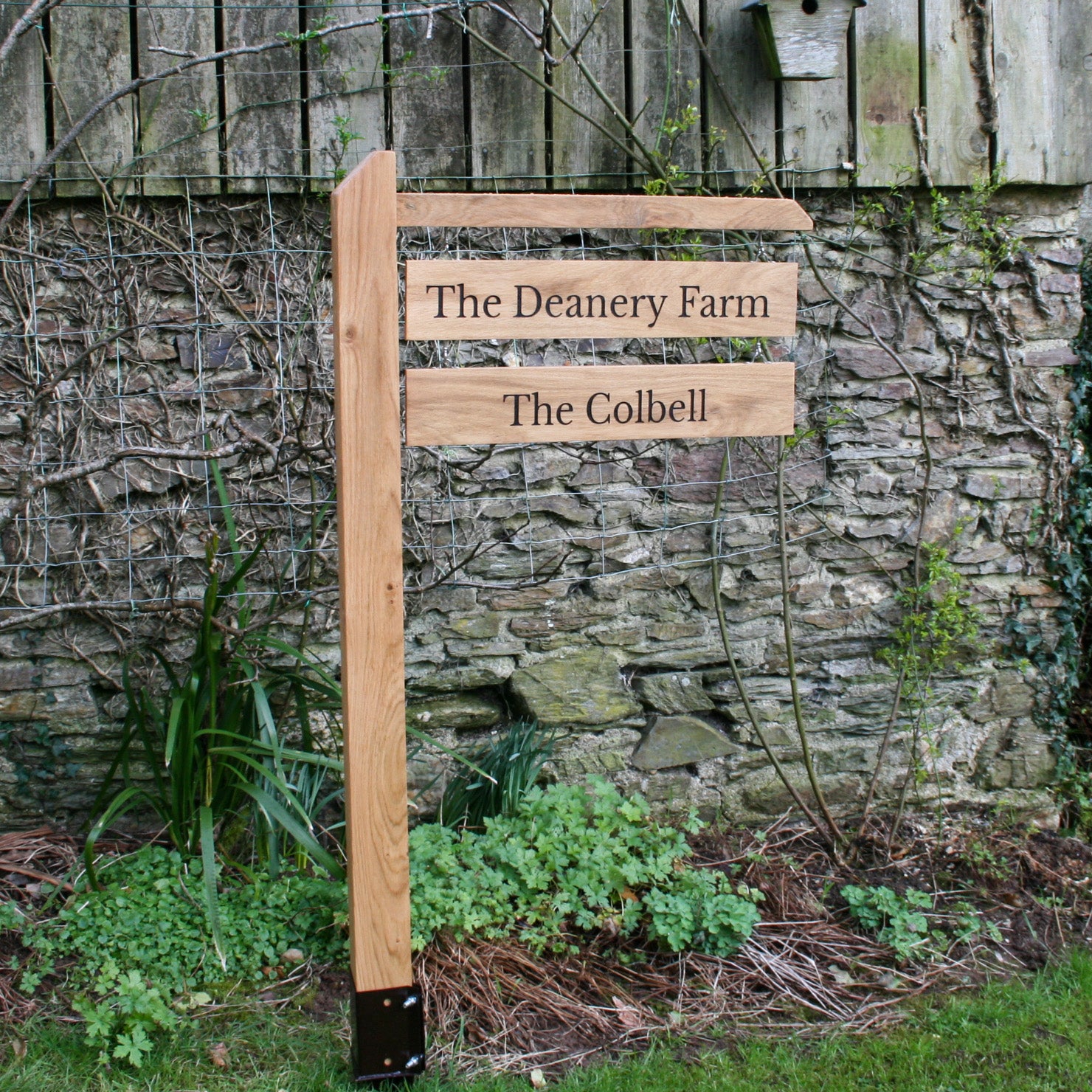Engraved Two Tier Hanging Signpost | Grain Designs