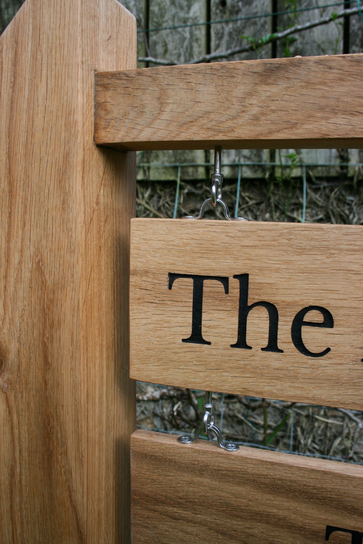 Engraved Two Tier Hanging Signpost | Grain Designs