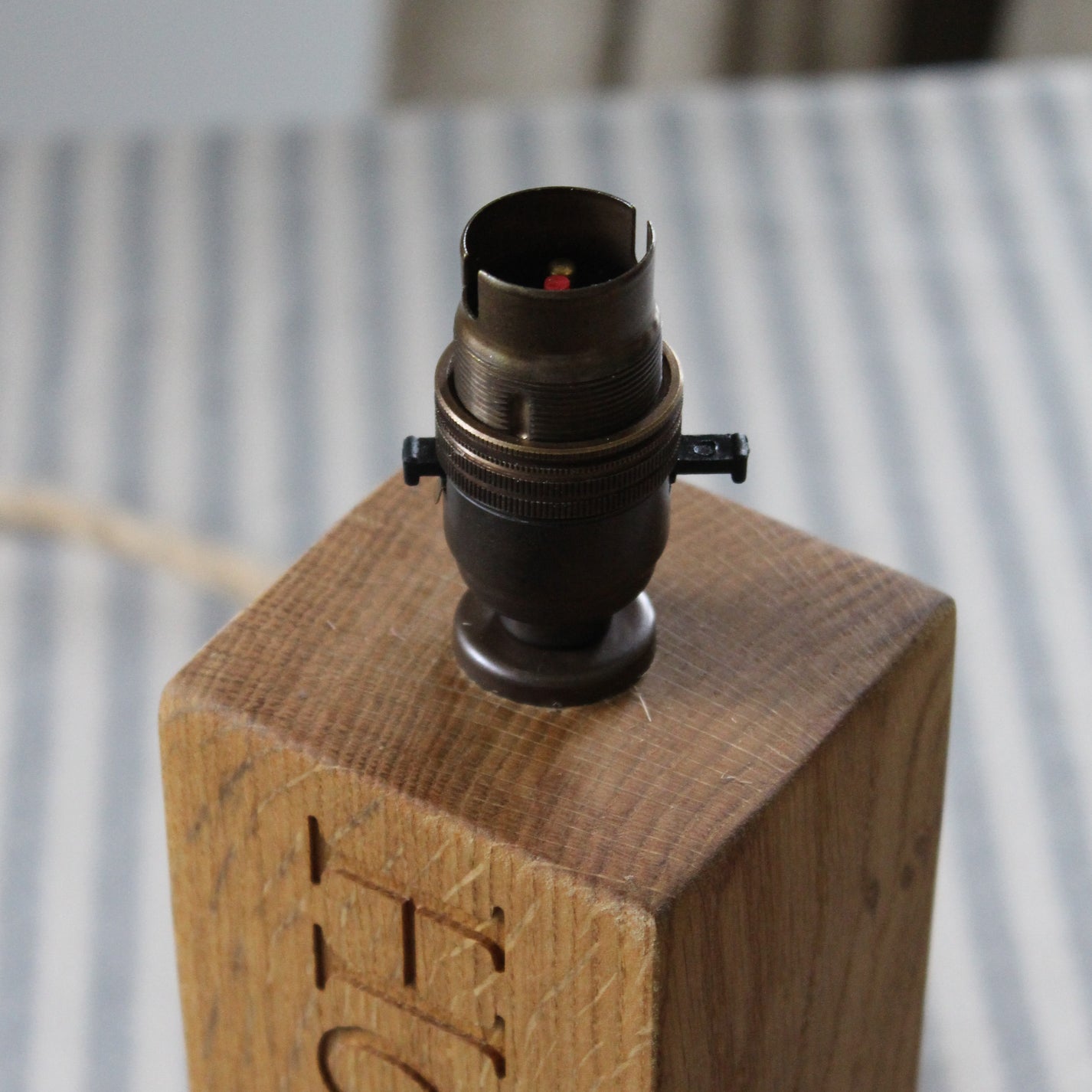 Personalised Wooden Engraved Lamp Base | Grain Designs