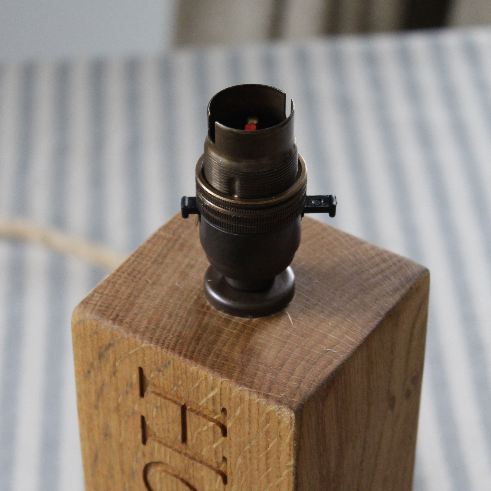 Personalised Wooden Engraved Lamp Base | Grain Designs