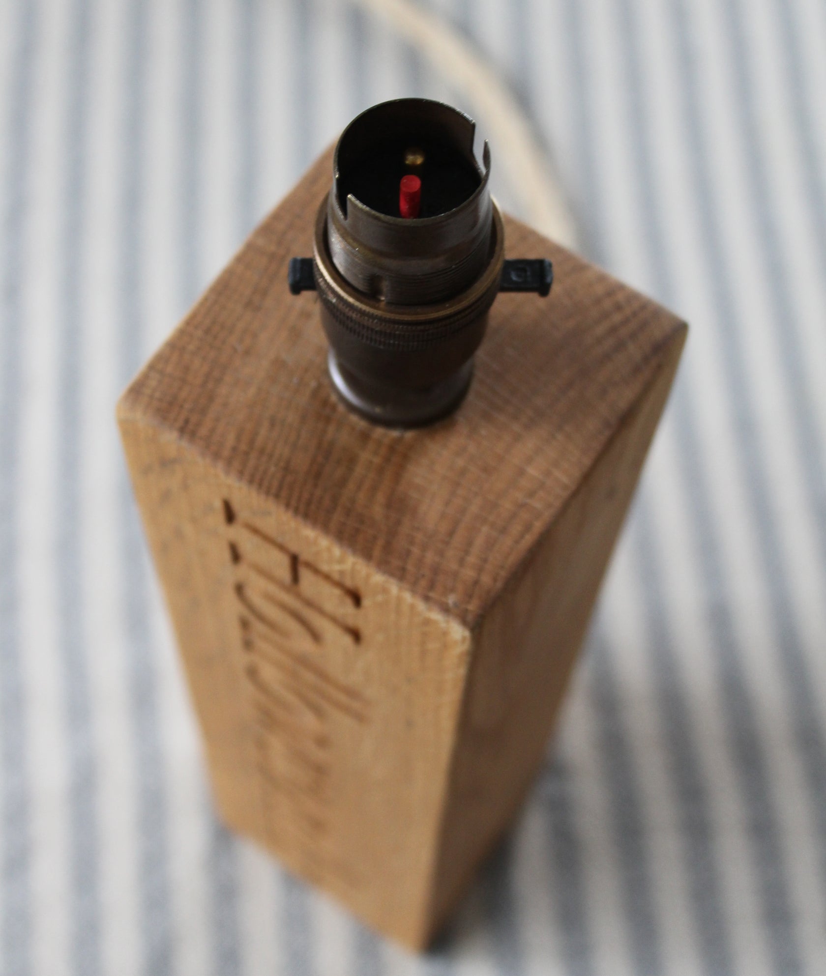 Personalised Wooden Engraved Lamp Base | Grain Designs