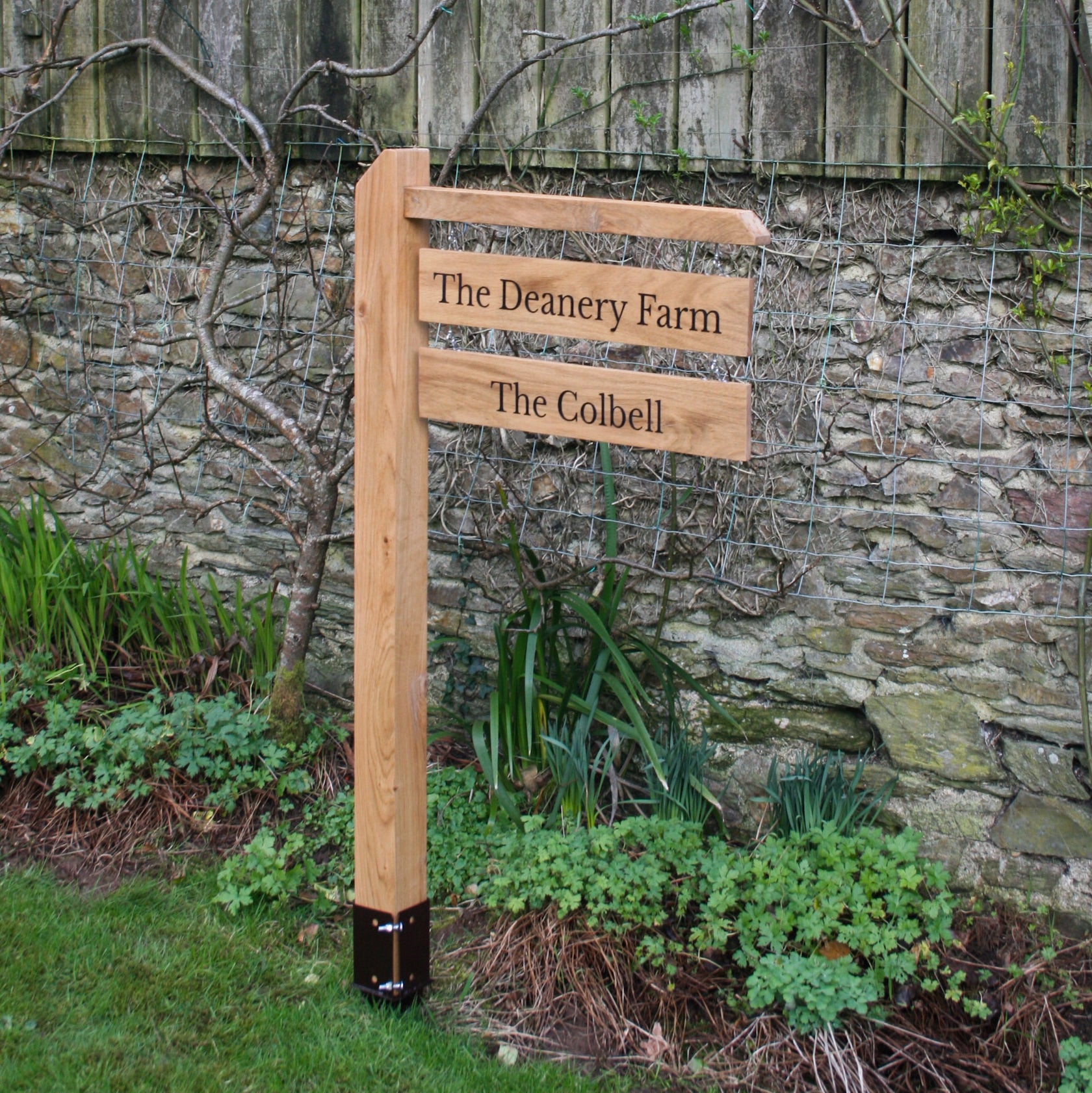 Engraved Two Tier Hanging Signpost | Grain Designs