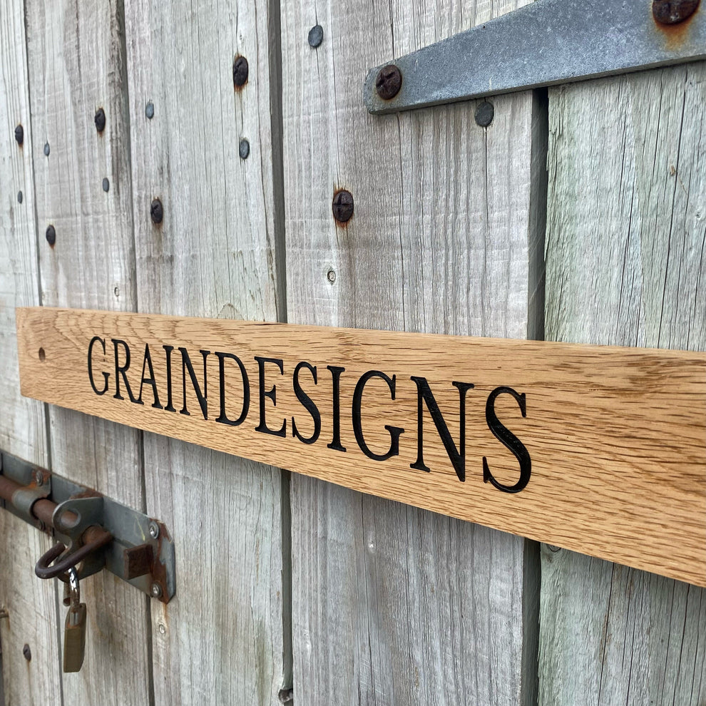 Classic Engraved Wooden Gate Sign – Grain Designs