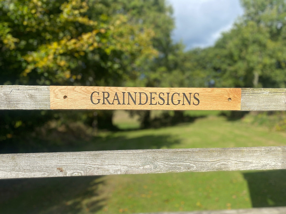 Classic Engraved Wooden Gate Sign – Grain Designs